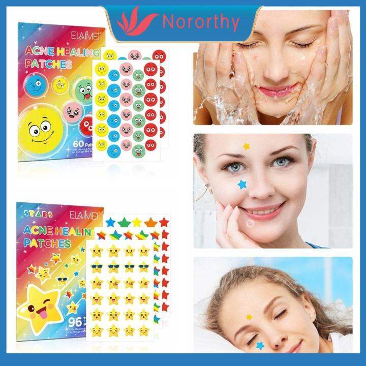 NORORTHY 96/60pcs Emoticon Style Invisible Acne Removal Colorful Star ...
