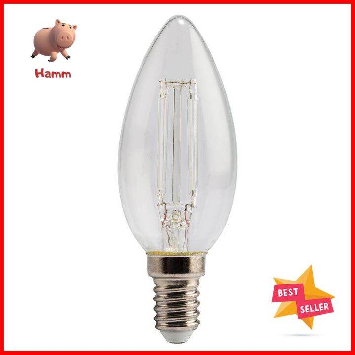 หลอด LED FILAMENT CANDLE 4 วัตต์ สีเหลือง E14LED FILAMENT BULB EVE ...