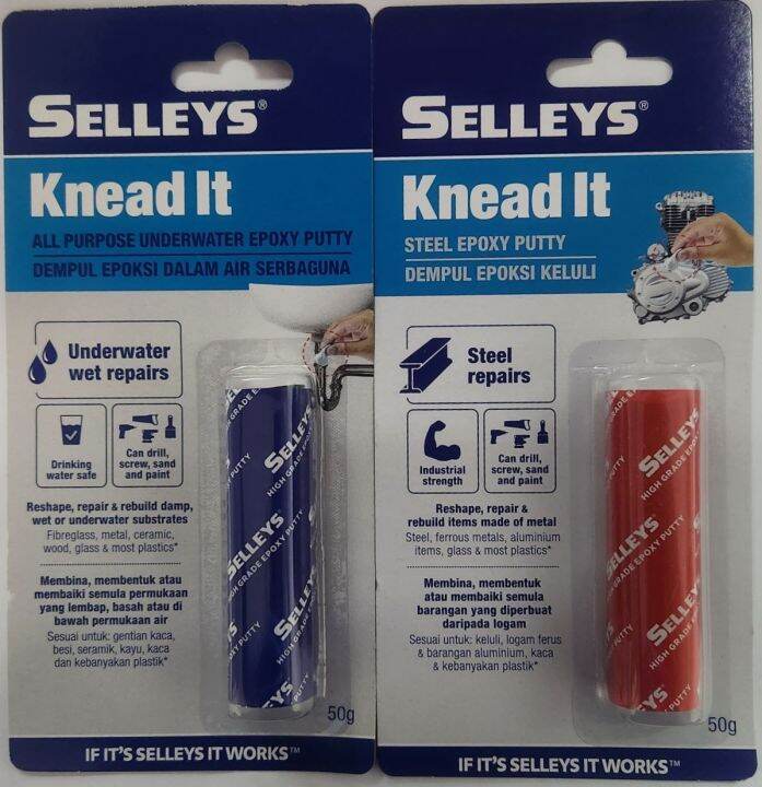 SELLEYS KNEAD IT EPOXY PUTTY | UNDERWATER & STEEL 50G | Lazada