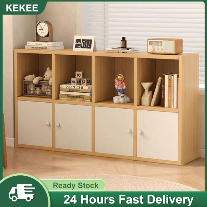 KEKEE Bookshelf Storage Rack Landing Bookcase With Door Household ...