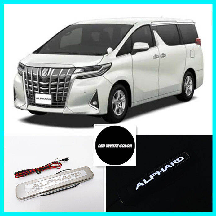 TOYOTA ALPHARD STAINLESS STEEL LED (WHITE) EMBLEM PLATE Carpet Logo ...