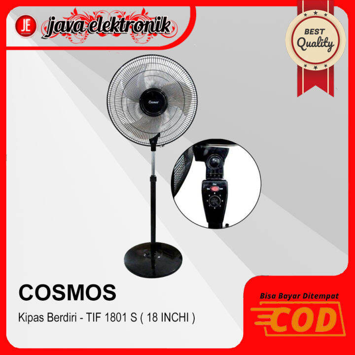 COSMOS-TIF-1801-S BLACK BESI KIPAS ANGIN BERDIRI 18 INCHI GARANSI RESMI ...