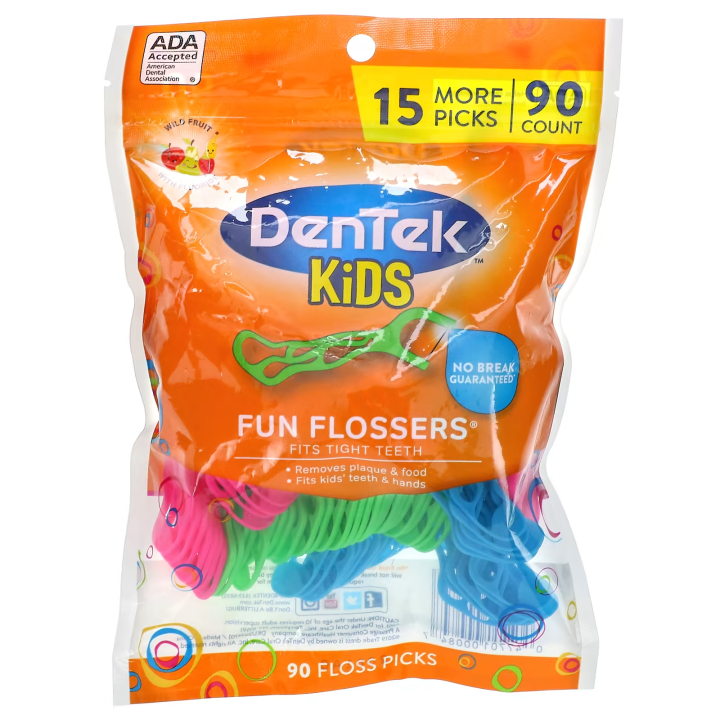 DenTek Kids Fun Flossers Wild Fruit 90 Floss Picks | Lazada PH