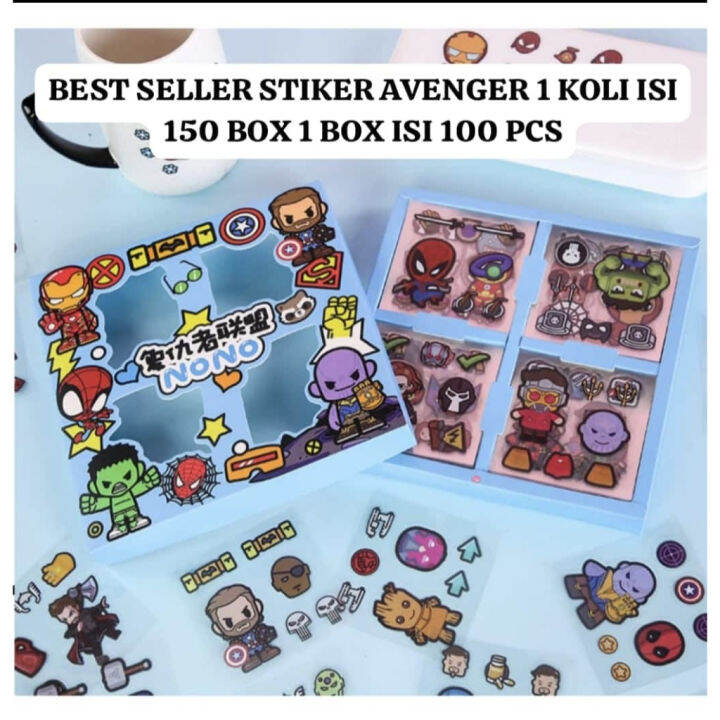 Sticker Nono Superhero Avengers Spiderman Ironman Isi sudah Mix Motif ...