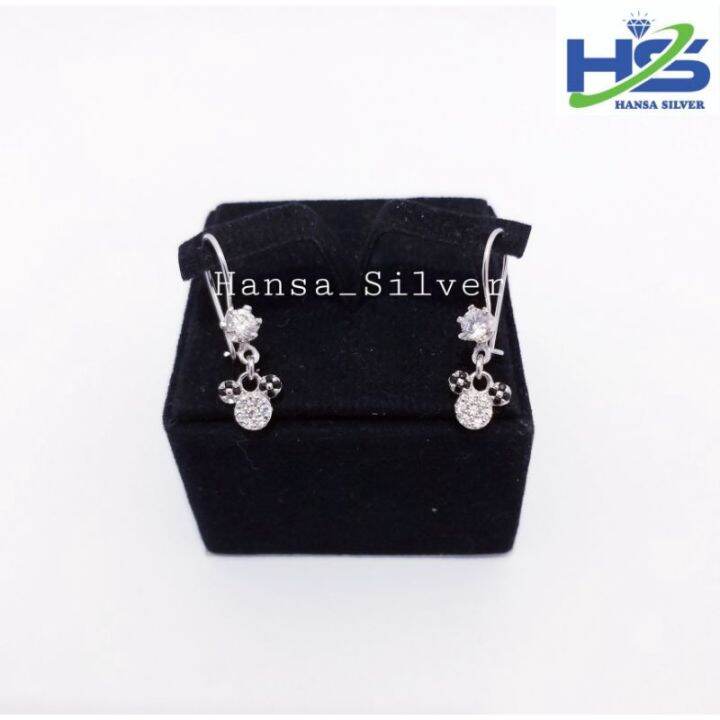 Anting Perak Anak Silver Asli 925 Lapis Emas Putih Model Agogo Desi Mickey Mouse | Lazada Indonesia