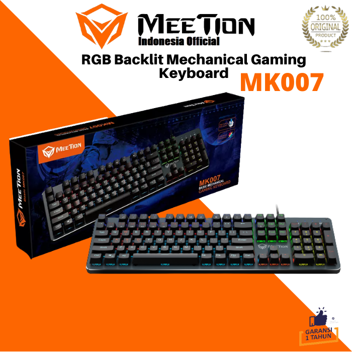 MeeTion RGB Backlit Mechanical Gaming Keyboard MK007 | Lazada Indonesia