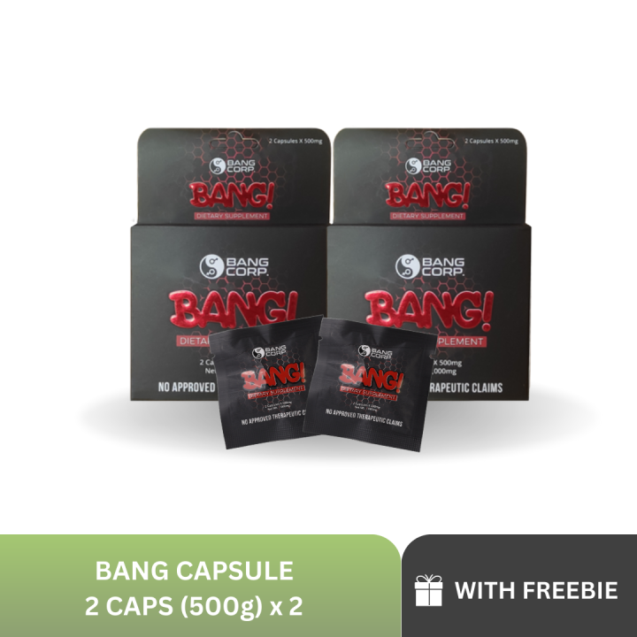 SET OF 2 ORIGINAL BANG Dietary Supplement for Men 2 capsules x 500mg ...