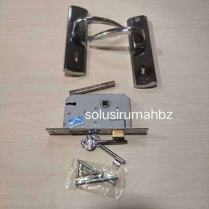 KUNCI PINTU KUDA KECIL SET TANPA PLAT LUBANG BESI GAGANG SELOT KECIL ...