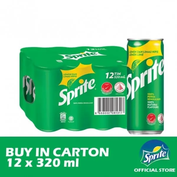 12x【Sprite Sparkling Refresh Lemon-Lime 320ml】 | Lazada