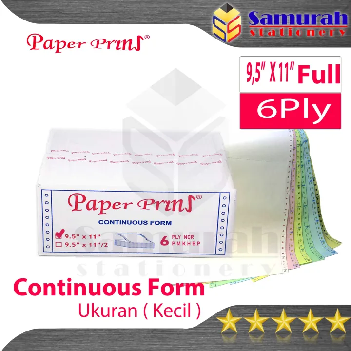 Kertas Continuous Form Paper Prins 9,5 x 11" ( Full ) Atau 9,5 x 11/2 ...