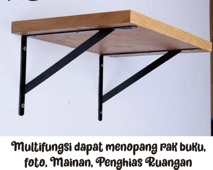 Besi Rak Dinding Besi Ambalan Rak Penyangga Segitiga Bracket | Lazada ...