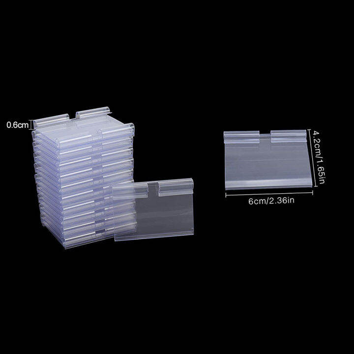 100 PCS 6x4.2cm Clear Plastic Label Holder Retail Price Tag Label ...