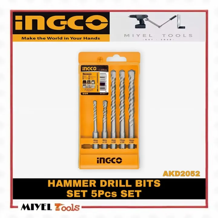 INGCO SDS PLUS Hammer Drill Bits Set 5PCS SET (AKD2052) | Lazada PH