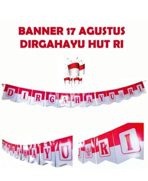 Benner Dirgahayu RI / Bunting Flag HUT RI / Benner Kemerdekaan RI ...