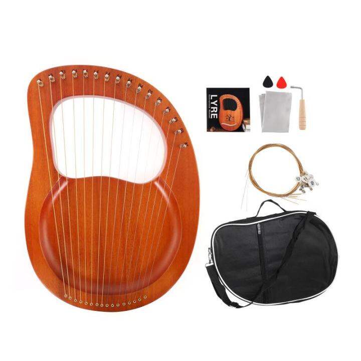 16 Metal String Wooden Lyre Harp String Instrument with Tuning Wrench ...