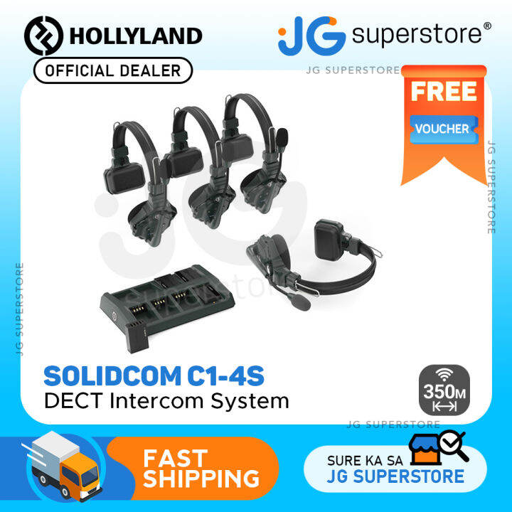 Hollyland Solidcom C1 1.9 GHz Wireless Full Duplex DECT Intercom System ...