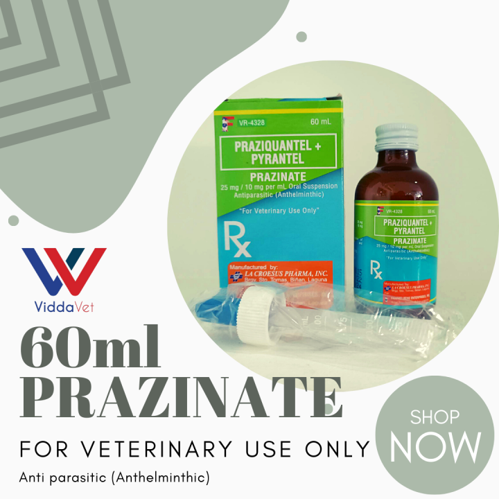 PAMPURGA -60ml PRAZINATE oral suspension dewormer for animals petd ...