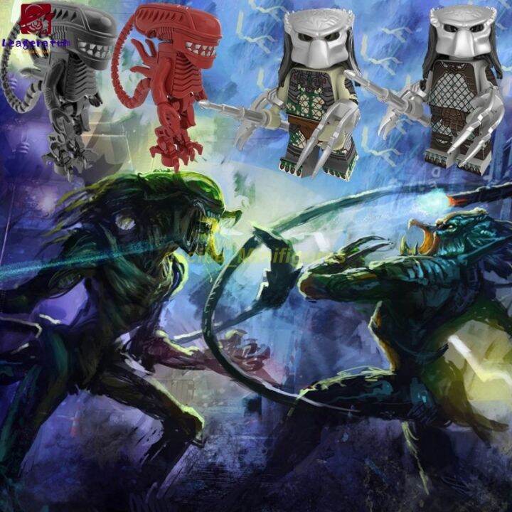 🔥Leageratum-Ready Stock🔥เข้ากันได้กับ Legos Minifigures Alien VS ...