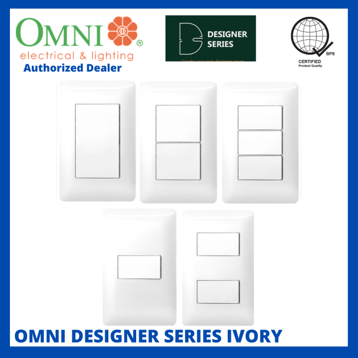 Omni Designer Series IVORY 1 Way 3 Way Switch Set 16A (1GANG, 2GANG ...