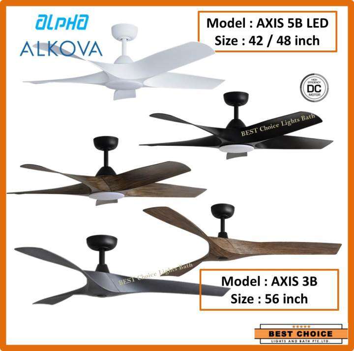 ALPHA ALKOVA AXIS DC Motor Ceiling Fan 42/48/56-Inch 8 Speed Led Light ...
