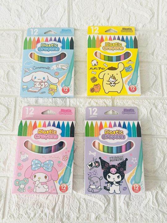 Sanrio Triangular Erasable Plastic Crayons not dirty hands student oil ...