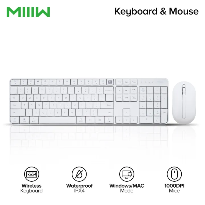 MIIIW Wireless Keyboard And Mouse Set 104 Keys Portable Home & Office ...
