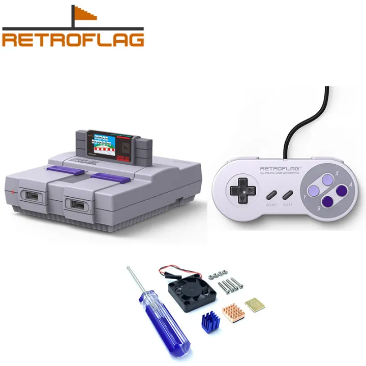 Retroflag SUPERPi U CASEJ Case Wired Gamepad with coolling fan heatsinks for Raspberry Pi 3B ...