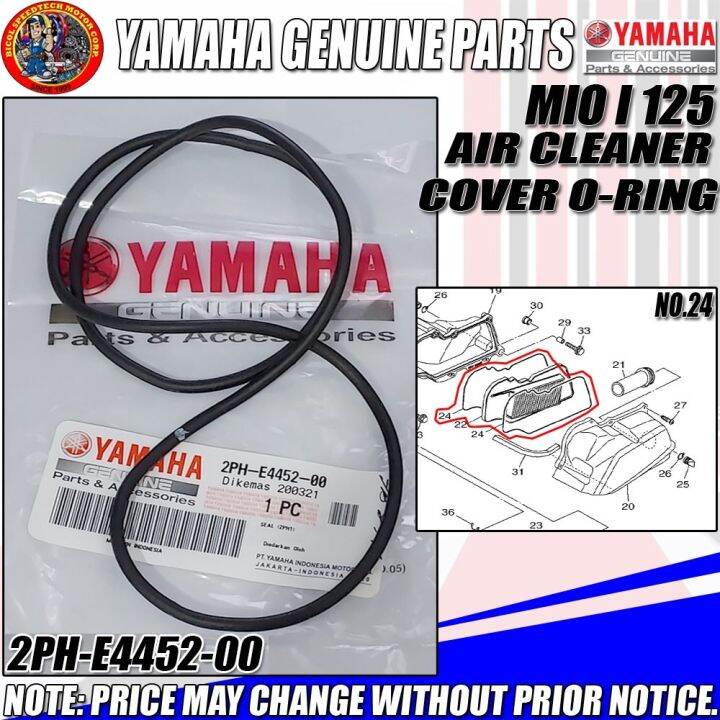 MIO I 125/GRAVIS AIR CLEANER COVER O-RING (YGP) (Genuine: 2PH-E4452-00 ...
