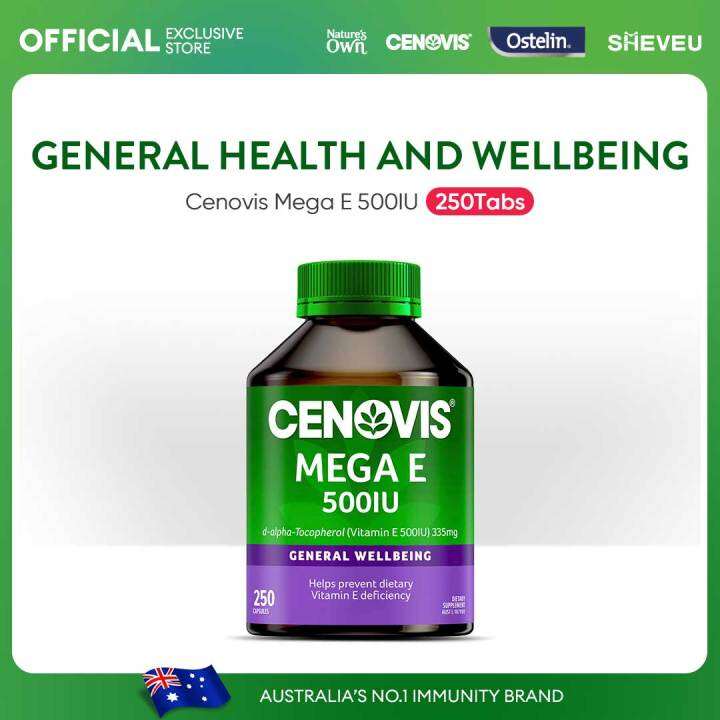Cenovis Mega E Vitamin E 500IU 250 Tablets Provides High-Potency ...