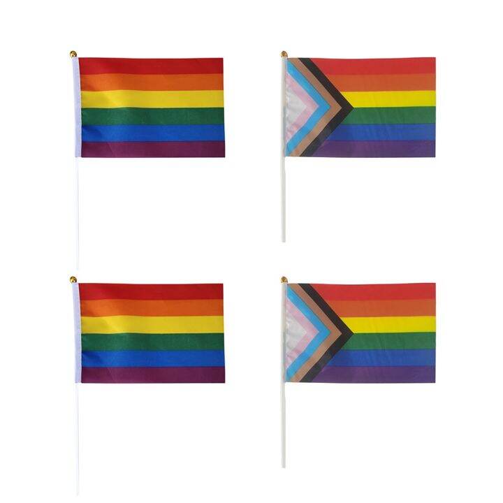20 Pack Small Progress Pride Flag Stick 21 x 14 cm Handheld Progress Pride Flags | Lazada PH