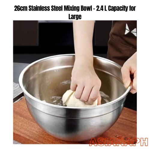 Stainless Steel Bake Tools Sets 26cm Mixing Bowl with 2.4 L Capacity ...