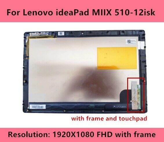 หน้าจอ LCD LED สำหรับ Lenovo Ideapad MIIX 510-12ซีรีส์ของแท้สัมผัสทำให้ ...