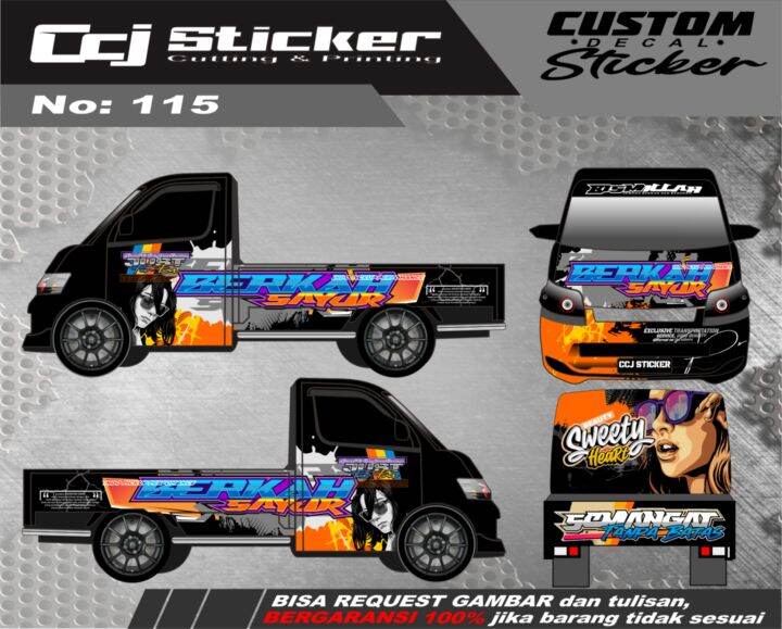 Stiker mobil pick up sticker mobil L300, Granmax decal printing menutup ...
