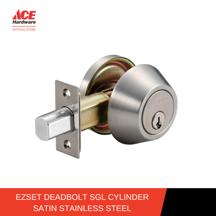 EZSET Talent Series Satin Stainless Steel Single Cylinder Deadbolt Lock ...