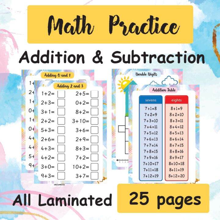 Reusable Math Practice Worksheets: Addition and Subtraction for Grade 1 ...