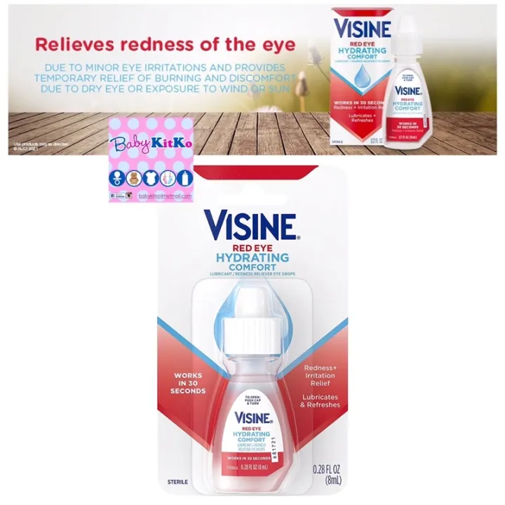 Visine Red Eye Hydrating Comfort Redness + Irritation Reliever Eye ...