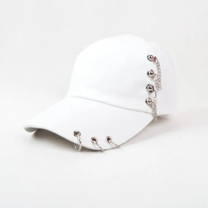 Metal Ring Iron Hoop Baseball Caps Adjustable Chain Hip Hop Cap Shade ...