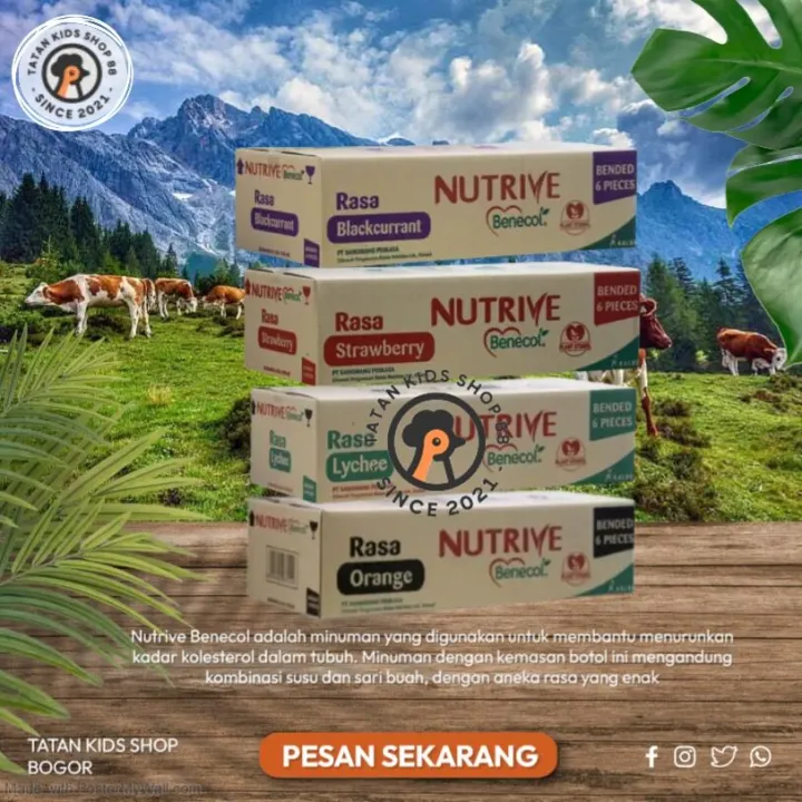 Nutrive Benecol Kolesterol 36 botol 100ml 1 Dus Karton Dan Fiber Shot Suplemen Diet Tinggi Serat ...