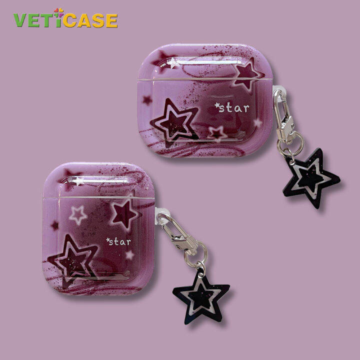 Purple Star Airpods Case for Apple AirPods Pro Generation 1 2 3 Pro2 ...