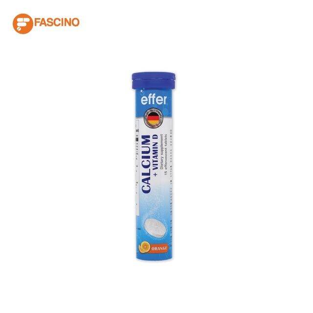 EFFER CALCIUM+VITAMIN D วิตามินกระดูก และฟันที่แข็งแรง เม็ดฟู่ 15 เม็ด ...