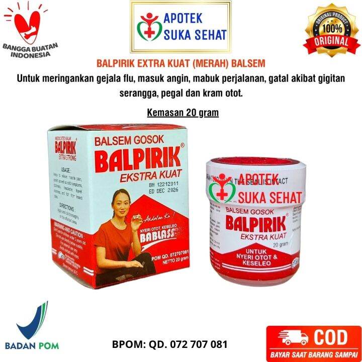 BALPIRIK BALSEM GOSOK EXTRA KUAT 20 GRAM / BALSEM NYERI OTOT | Lazada ...