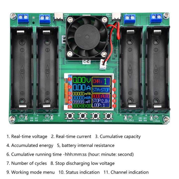 18650 Lithium Battery Capacity Tester Automatic Internal Resistance ...