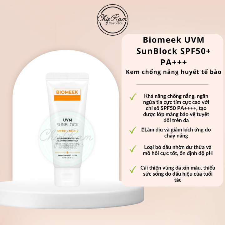Kem chống nắng vật lý Biomeek chống nắng phổ rộng, dùng được cho da dầu da nhạy cảm 40ml | Lazada.vn