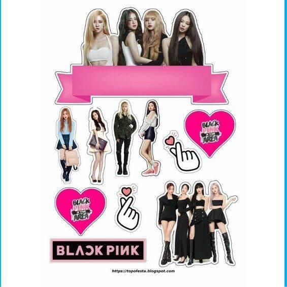 TOPER KERTAS CETAK TOPPER BLACK PINK / HIASAN KUE ULANG TAHUN BLACK ...
