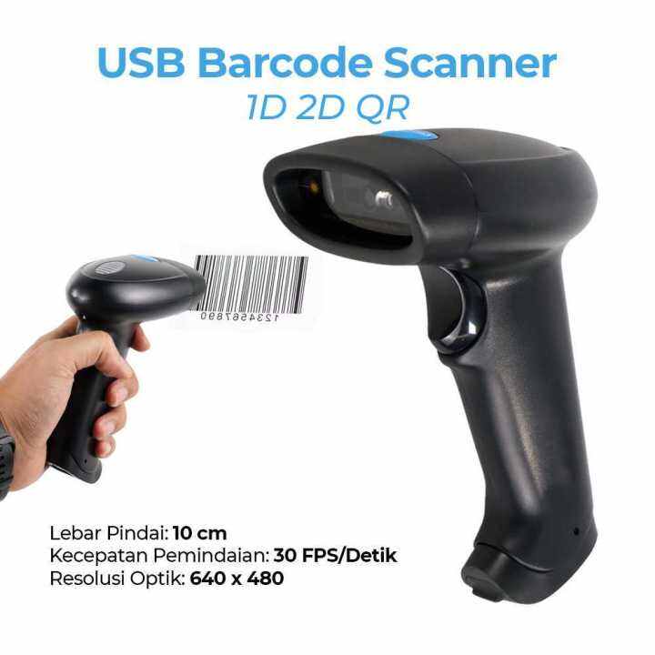Taffware USB Barcode Scanner 1D 2D QR - YK-MK30 / Alat Scan Scanner ...