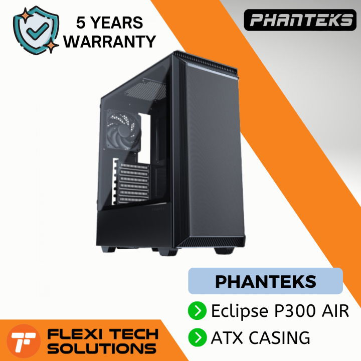 Flexi Tech PHANTEKS ECLIPSE P300 Mesh Air Mid Tower Satin Black ATX ...