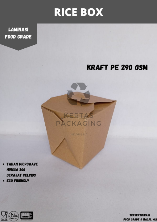 PAPER RICE BOX / FOOD PAIL / RICE BOX PAPER / FOOD PACKAGING | Lazada ...