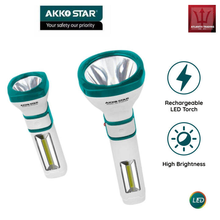 AKKO STAR RECHARGEABLE LED TORCH AK-2112COB / AK-2152COB | Lazada