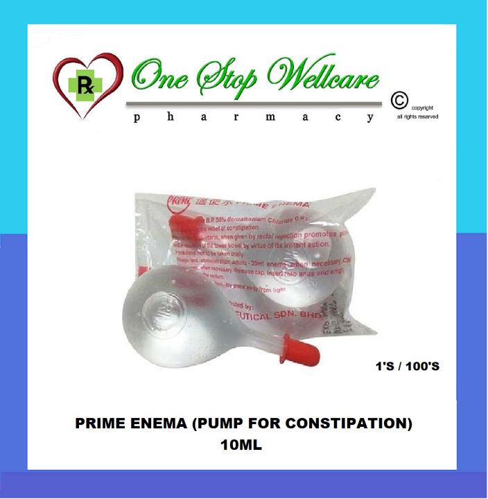 PRIME ENEMA 10ML (PUMP FOR CONSTIPATION) 1'S / 100'S (1 BOX) (EXP:06/ ...