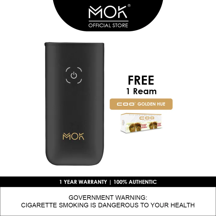 MOK mini Plus Bundle (Black) + COO 1 Ream of Heat-not-Burn Sticks (Golden Hue) | Lazada PH